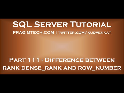Difference between rank dense rank and row number in SQL