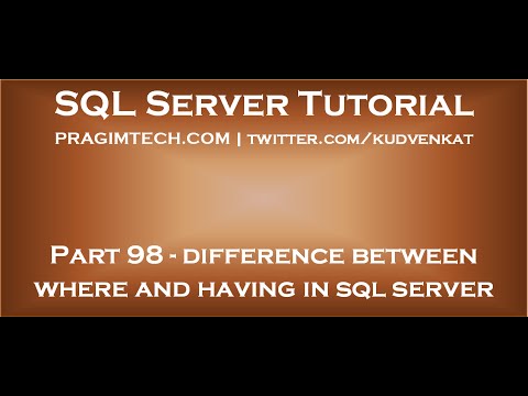 Difference between where and having in sql server