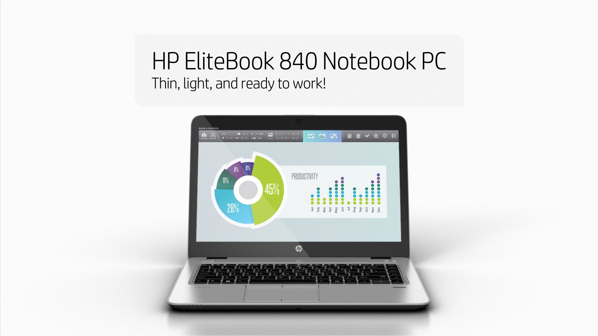 HP EliteBook 840 with HP Sure View integrated privacy screen. Product Demo