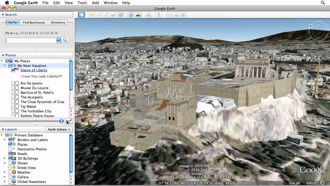 Learn Google Earth: Placemarks and Tours