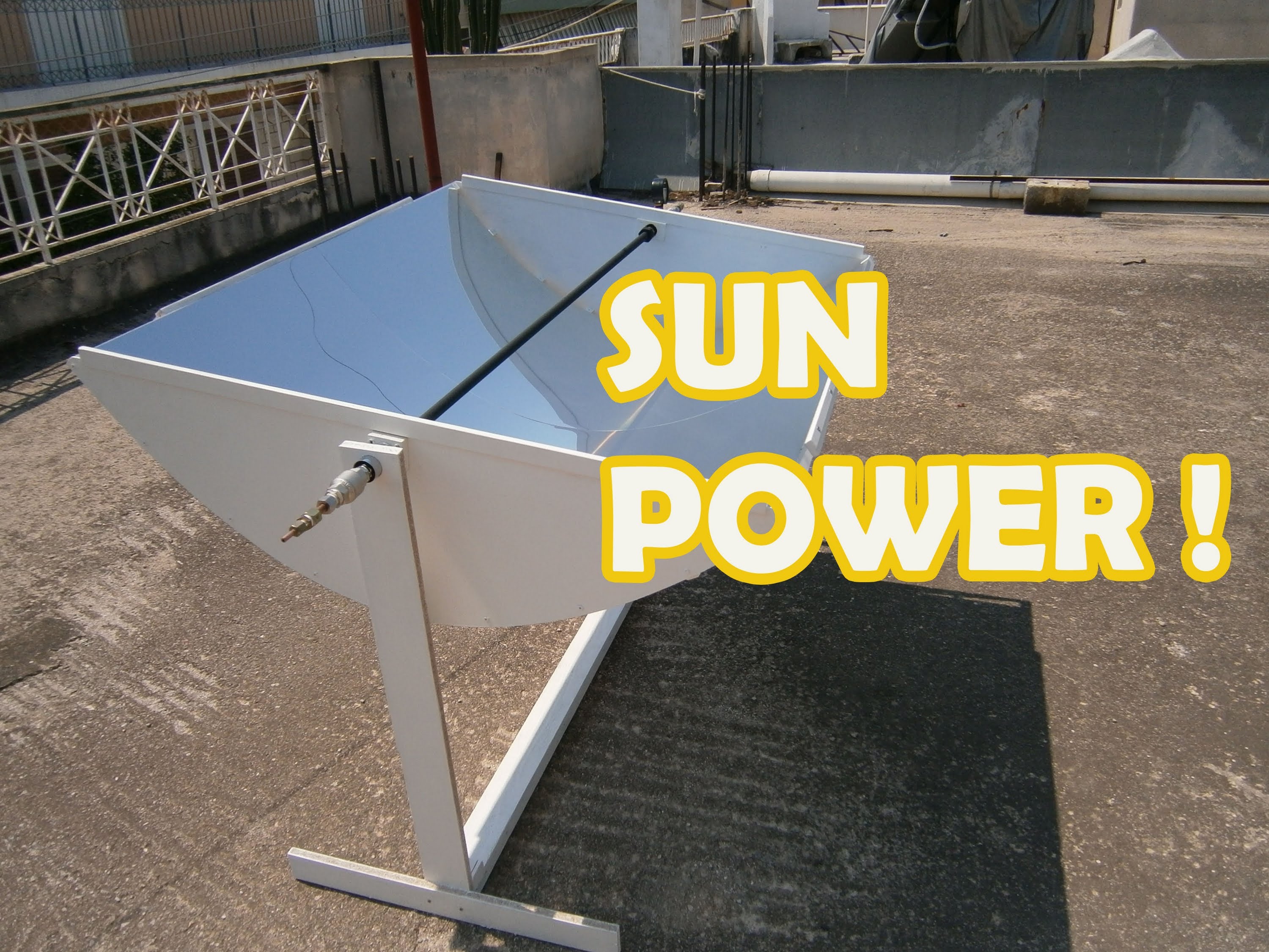 Parabolic Trough Mirror producing Steam (Quick Test)