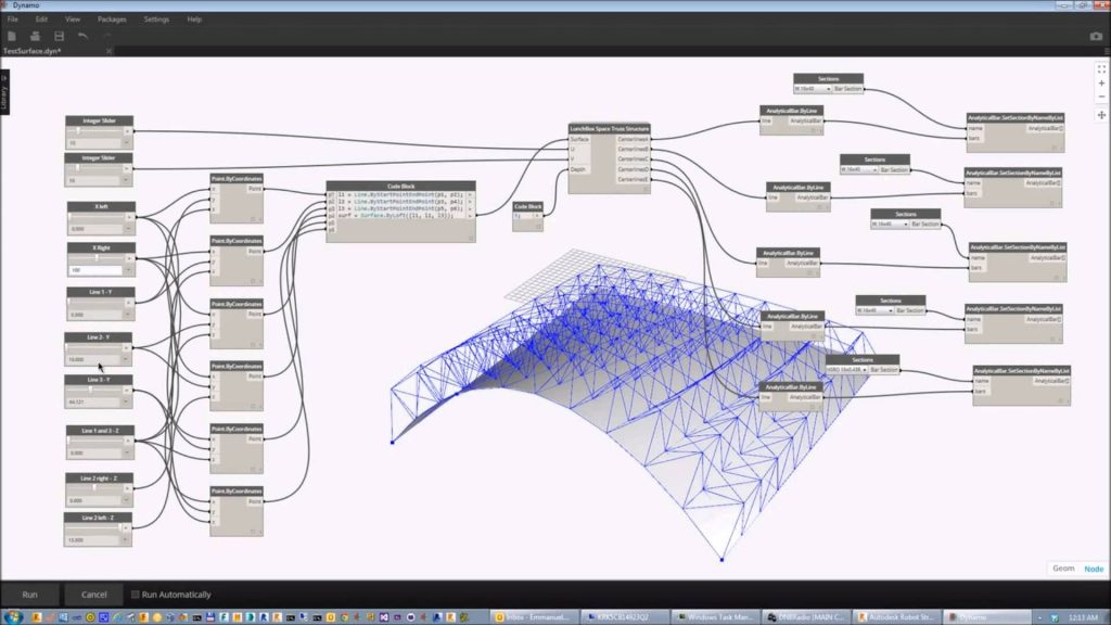 Autodesk Labs Dynamo Plug In For Robot Structural Analysis Truss 3d Model
