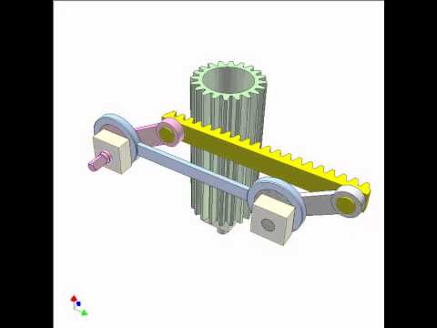 Gear-rack and parallelogram mechanism 1a