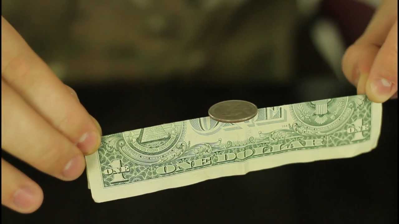 How to Balance a Coin on a Dollar Bill Trick - Cool Science Experiment!