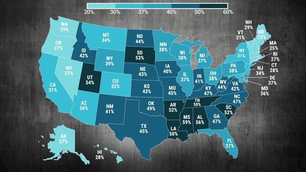 Animated map shows the most religious states in America