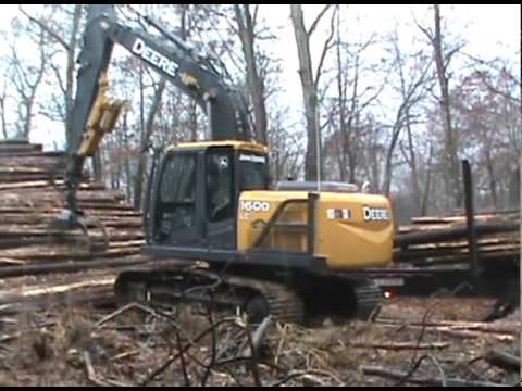 Log Loader John Deere 160D LC with Hultdins Short Log Grapple