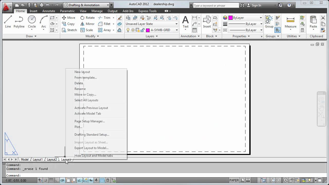 Layout autocad